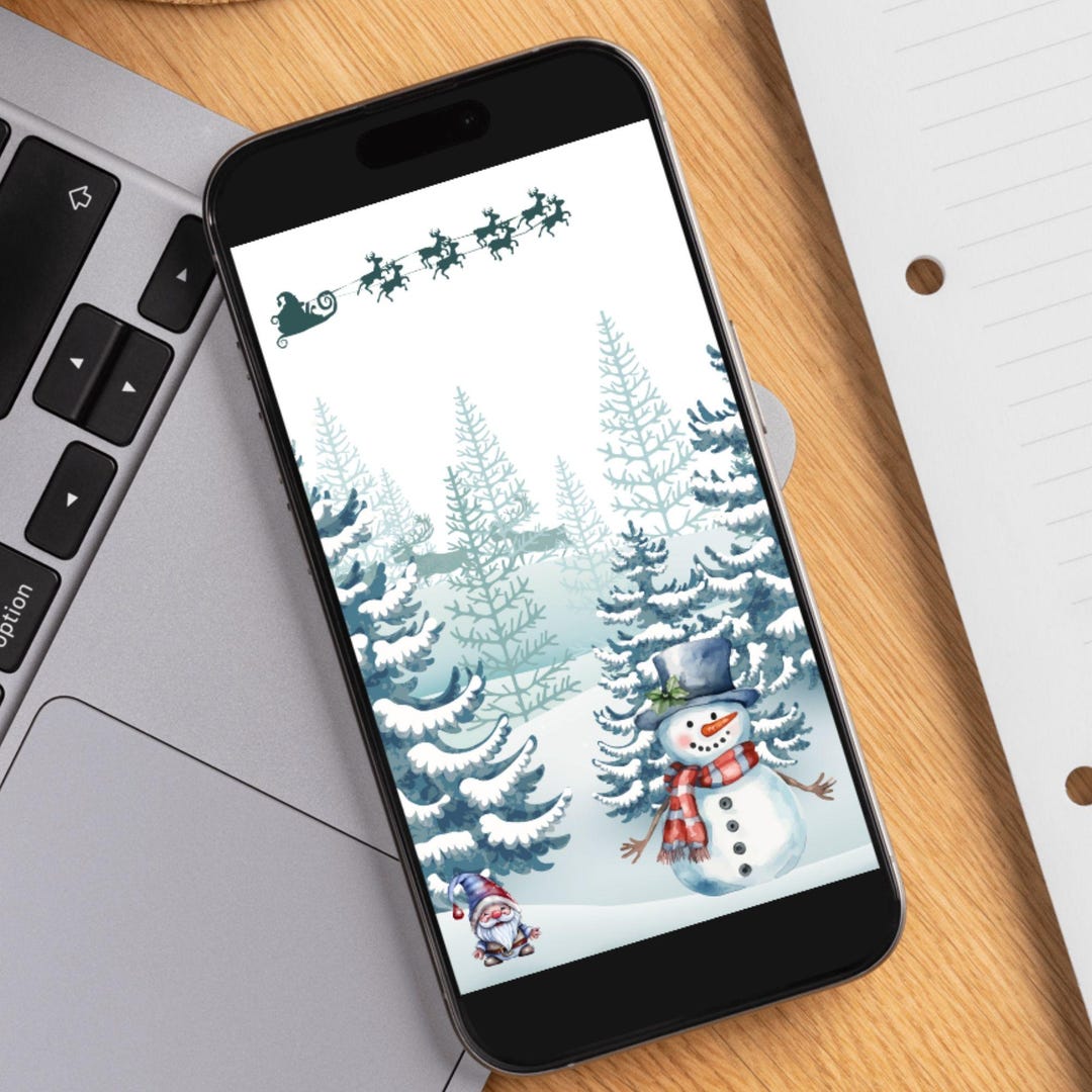 Snowman Wallpaper | Digital Download | Cellphone Wallpaper | Android ...