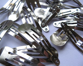 50pcs Hair Snap Clips 49mm Silver Tone - Etsy