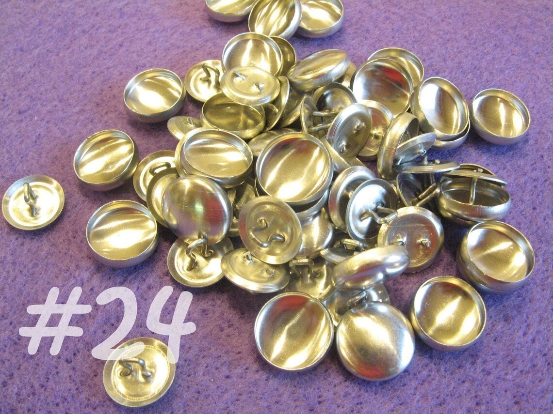 25 Cover Buttons 5/8 Inch Size 24 Wire Backs/loop Backs - Etsy