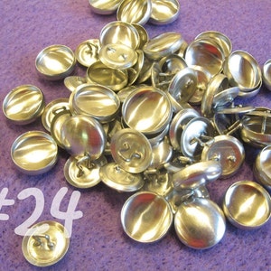 25 Cover Buttons 5/8 Inch Size 24 Wire Backs/loop Backs Covered Buttons ...
