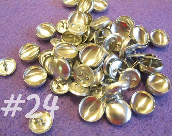 25 Cover Buttons - 5/8 Inch - Size 24 Wire Backs/loop Backs Covered ...