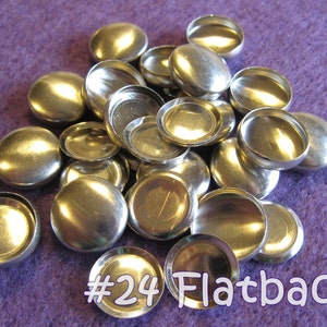 25 Cover Buttons FLAT BACKS- 5/8 Inch - Size 24 Flat Backs No Loops ...