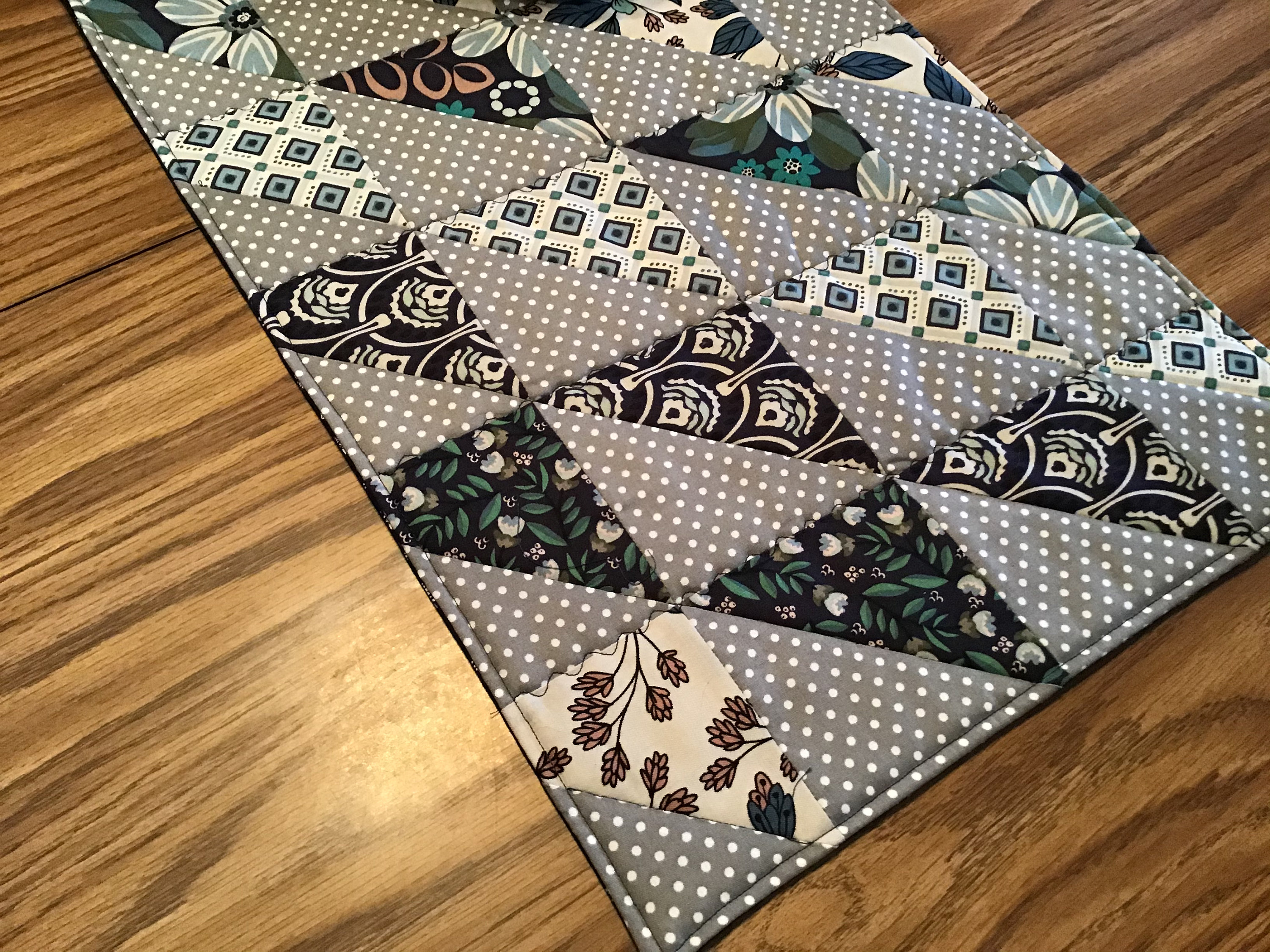 Quilted Table Runner...in Half Square Triangle Pattern...in | Etsy