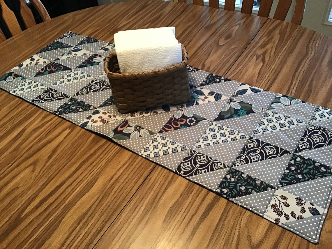 Quilted Table Runner...in Half Square Triangle Pattern...in - Etsy New ...