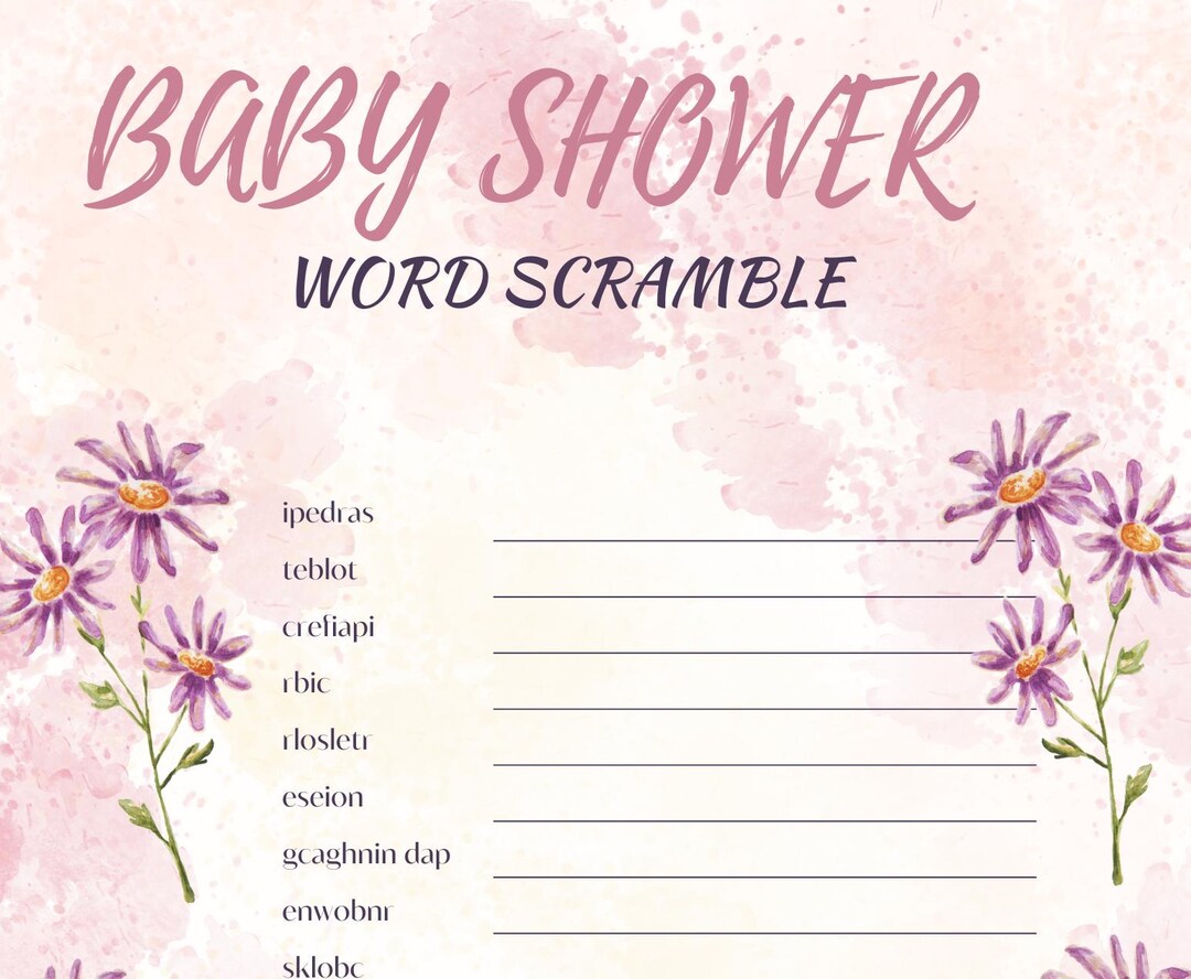 Baby Shower Wishes Printable Baby Shower Game Word Scramble Mommy or ...