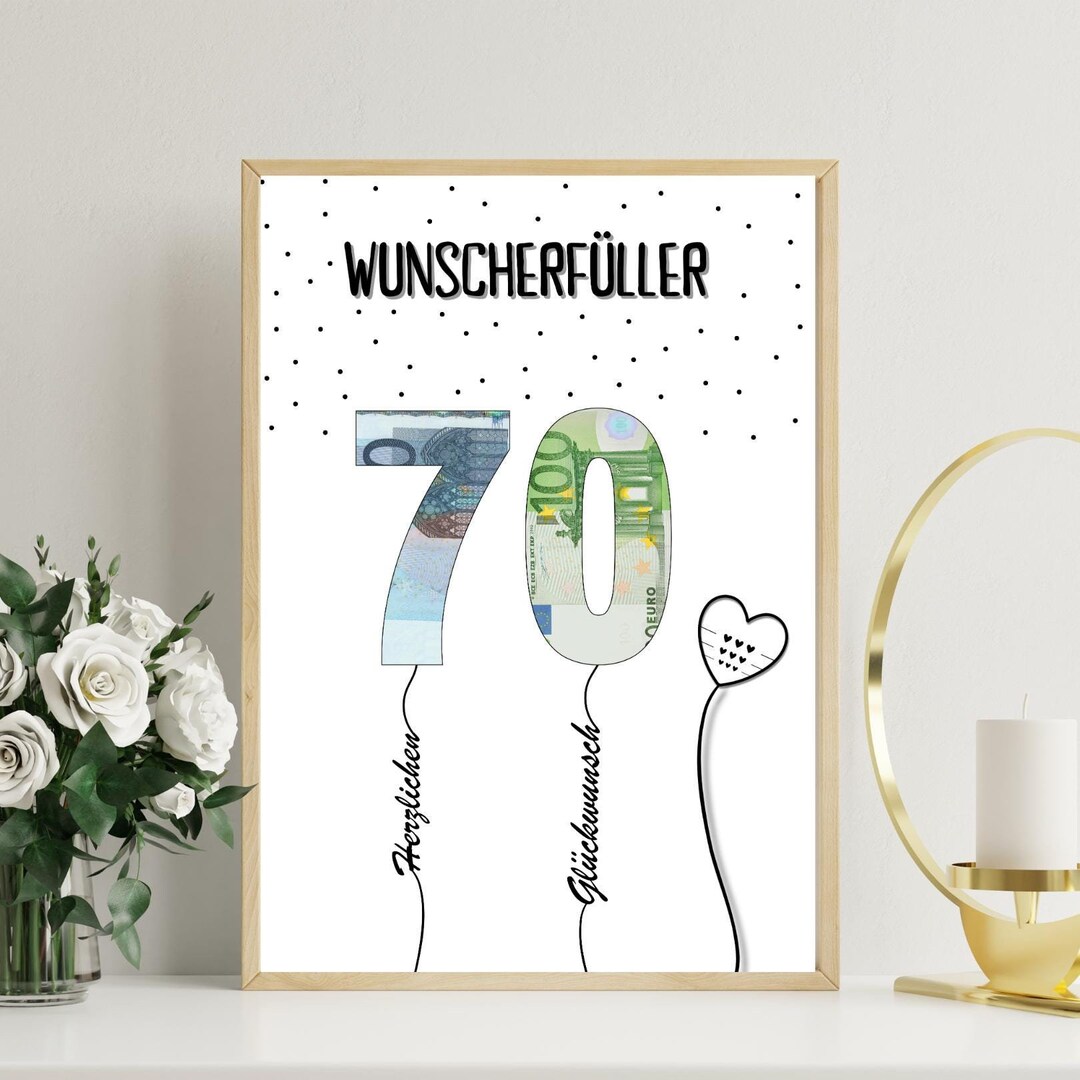 Wunderschne Geldgeschenk 70 Geburtstag Bild