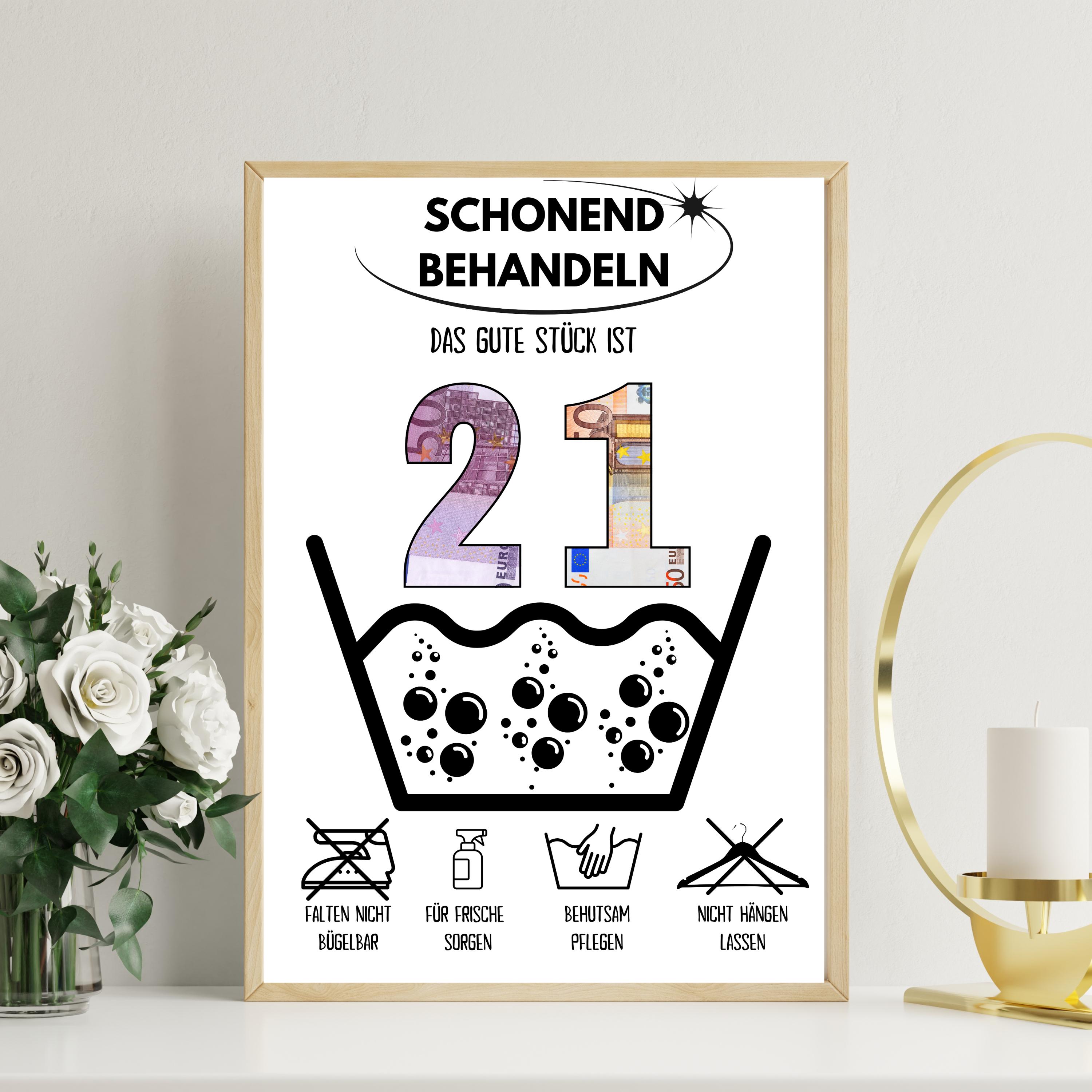 Geldgeschenk Zum 21 Geburtstag | A4 | Glückwunschkarte Lustig | Das ...
