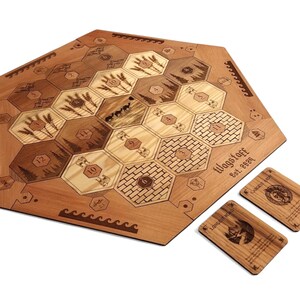 Handcrafted Wooden Catan-inspired Game Board | 2-4 Player ...
