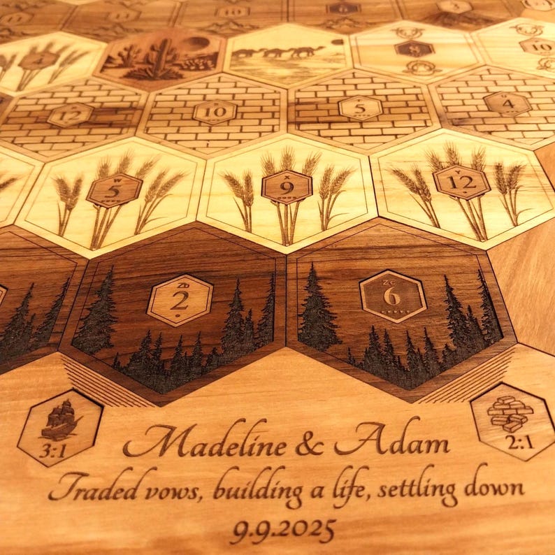Handcrafted Wooden Catan-inspired Game Board | 2-4 Player | Free ...