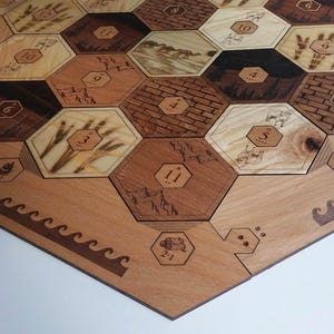 Handcrafted Custom Wood Settlers Inspired Game Board 3-4 Players Free ...