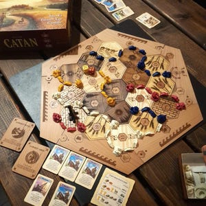 Handcrafted Wooden Catan-inspired Game Board | 2-4 Player | Free ...
