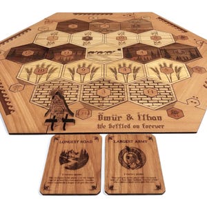 Handcrafted Wooden Catan-inspired Game Board | 2-4 Player ...