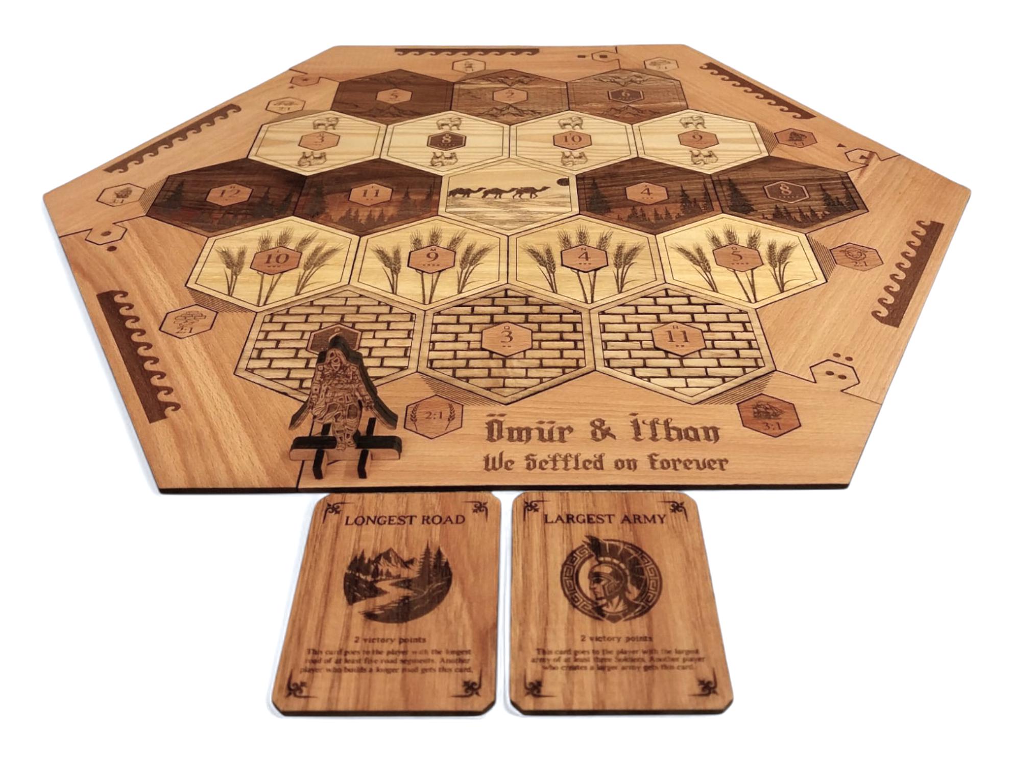 Handcrafted Wooden Catan-inspired Game Board | 2-4 Player ...
