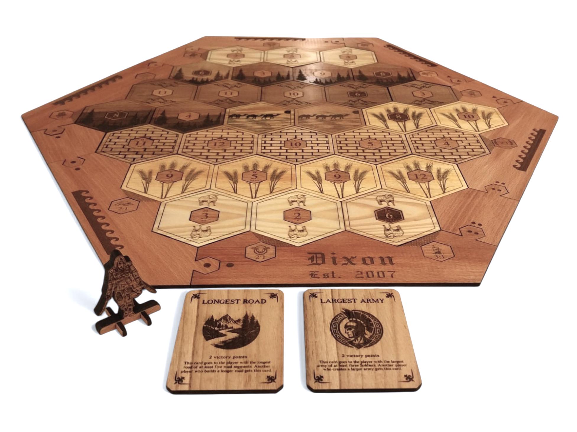 Handcrafted Wooden Catan-inspired Game Board | 2-4 Player ...