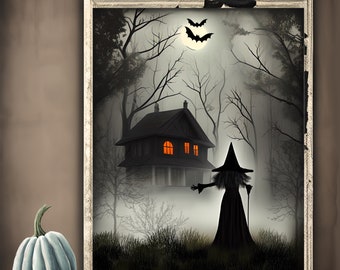 Haunted House Print - Etsy