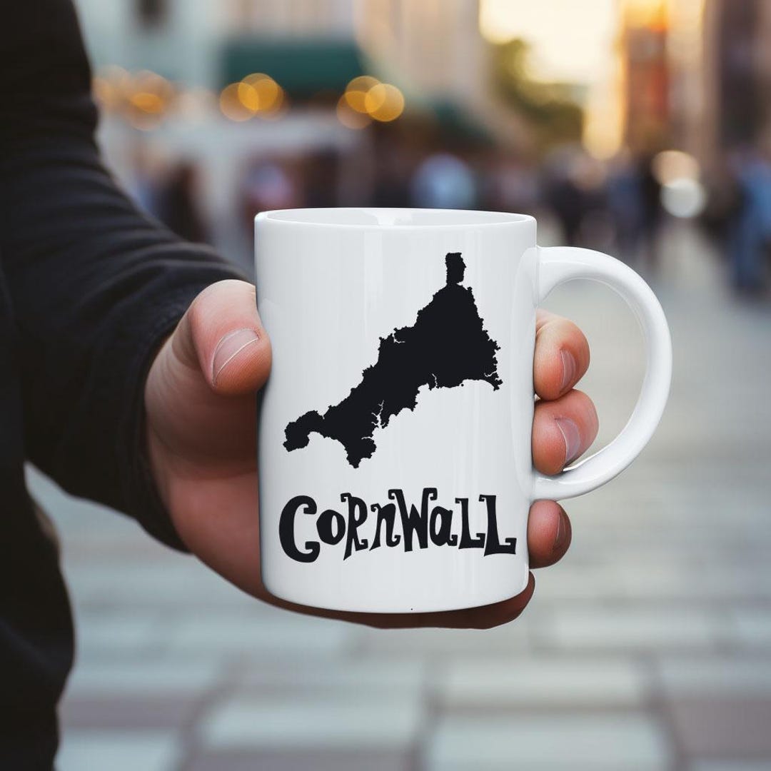 Custom Cornwall Map Coffee Mug Unique Travel Gift for Cornish Coastal ...
