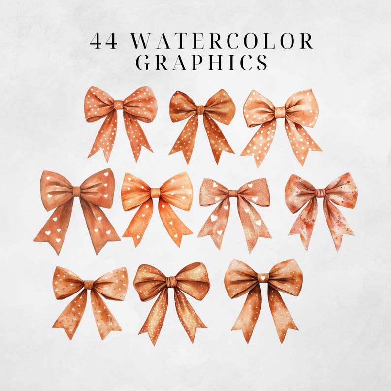Rust Bows Clip Art: Vintage-inspired PNG Bundle (commercial Use) - Etsy