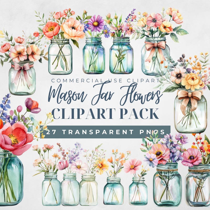 Mason Jar Flowers - Etsy