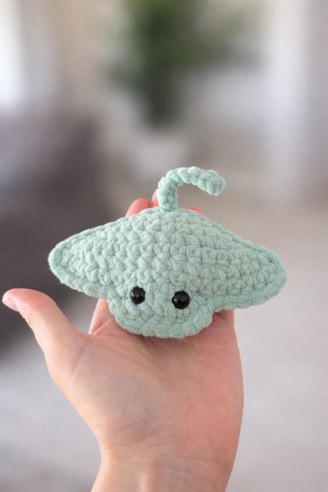 Mini Crochet Stingray Plush – Handmade Amigurumi Sea Animal – Cute ...