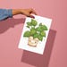 Cute Pothos Plant in Pot, Kawaii Cartoon for Home Decor, Nursery Print ...