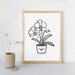 Cute Pothos Plant in Pot, Kawaii Cartoon for Home Decor, Nursery Print ...