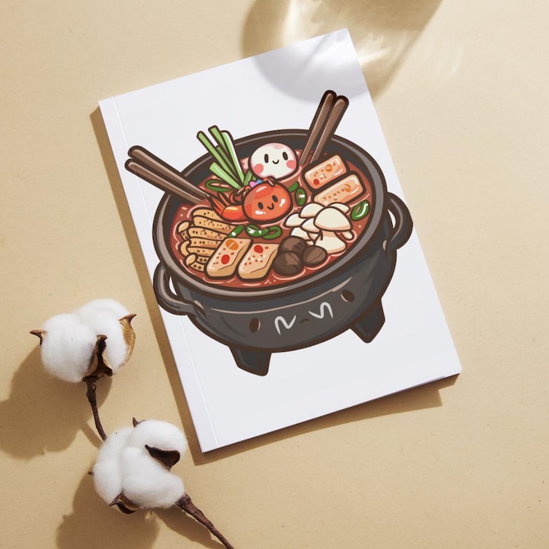Cute Spicy Hot Pot, Kawaii Cartoon for Home Decor, Nursery Print, Cafe ...