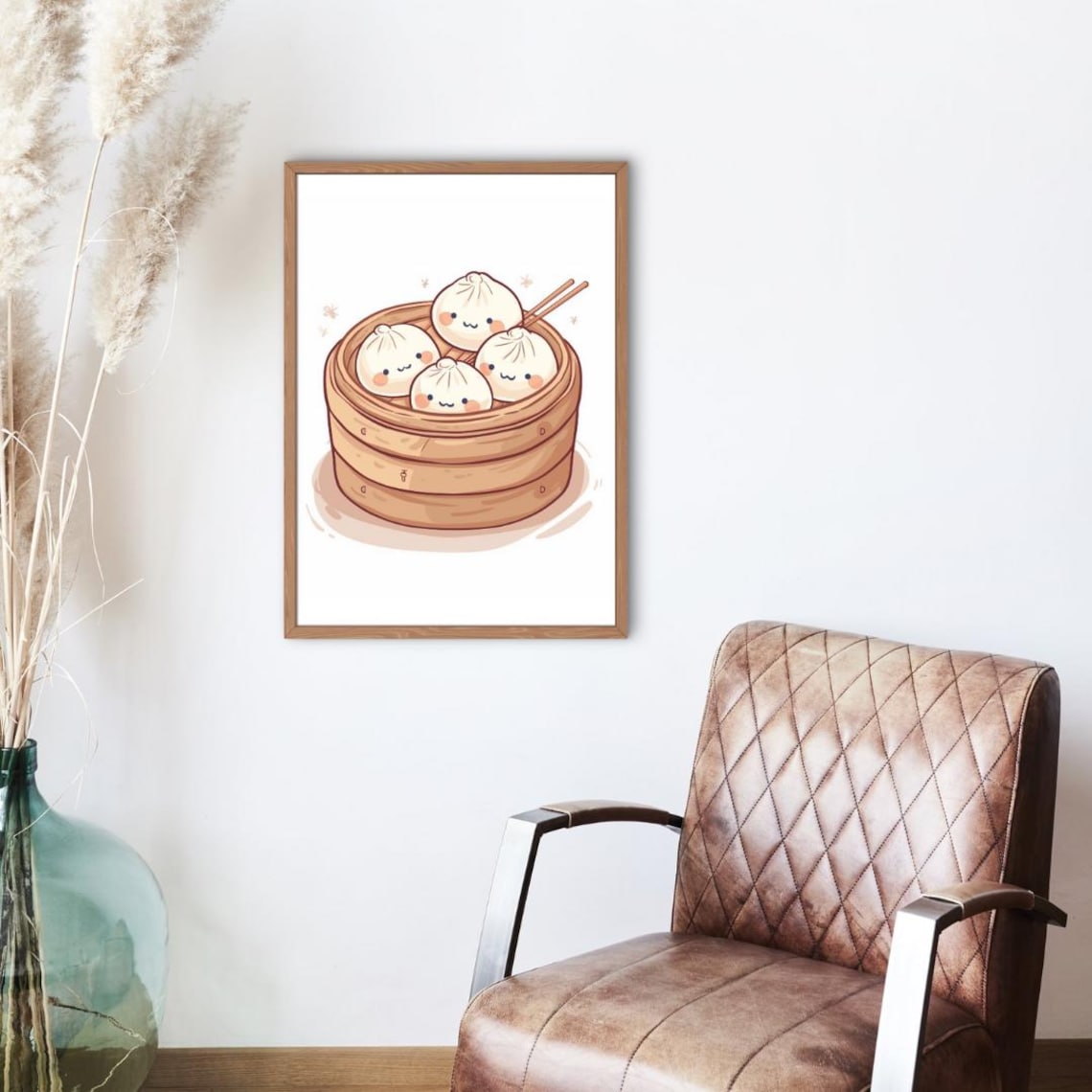 Cute Soup Dumplings Dim Sum, Kawaii Cartoon for Home Decor, Nursery ...
