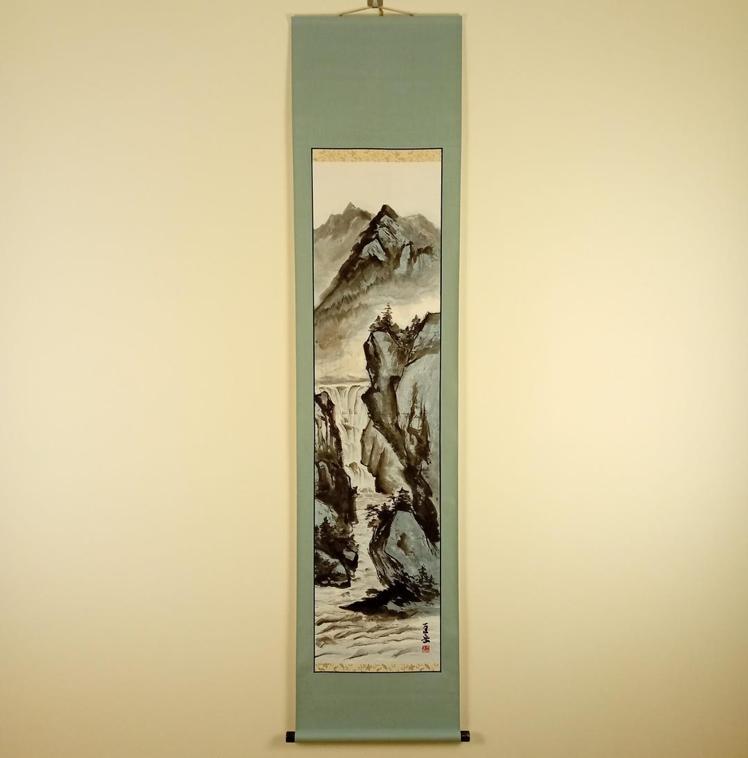 Vintage Japanese Scroll, 20th Century Second Half, Original Ink ...