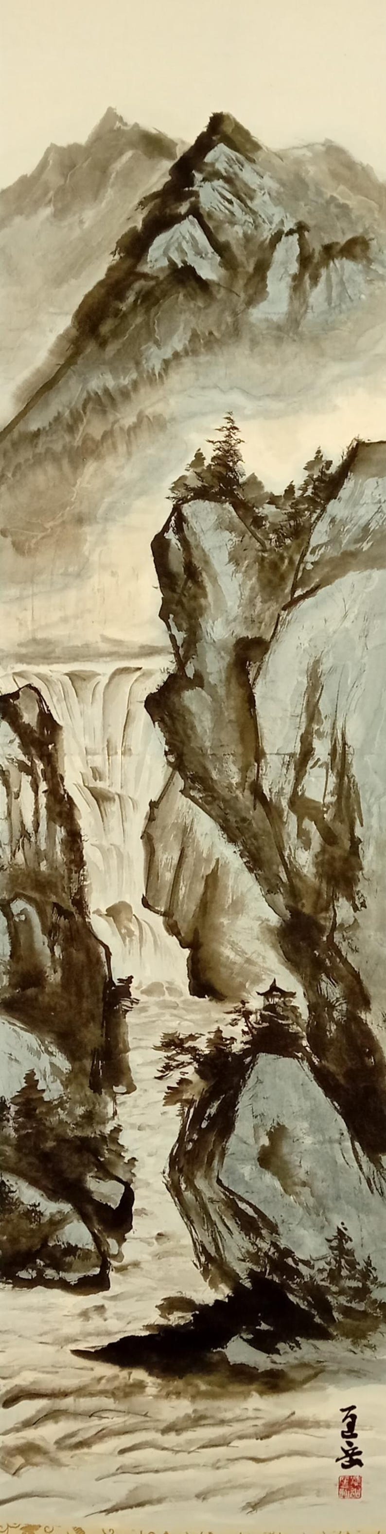 Vintage Japanese Scroll, 20th Century Second Half, Original Ink ...