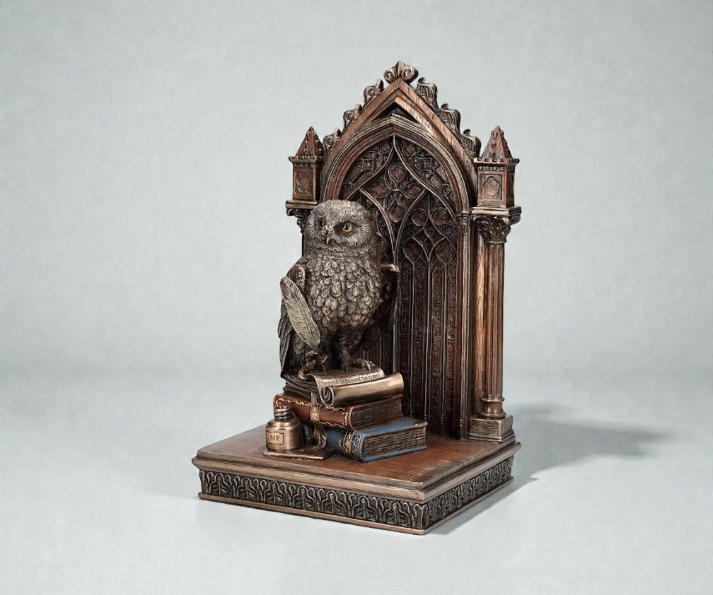 Cold Cast Bronze Owl Bookend: Symbol of Wisdom Bookshelf Decor - Etsy