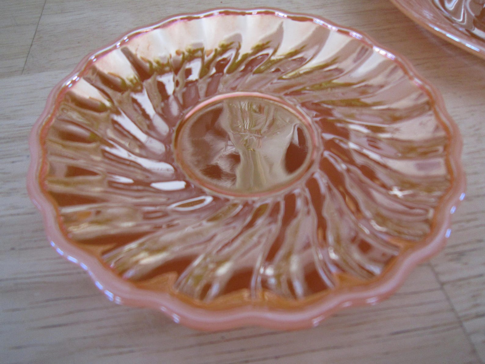 Fire King Peach Lustre Lusterware Three Bands & Shell Saucers - Etsy