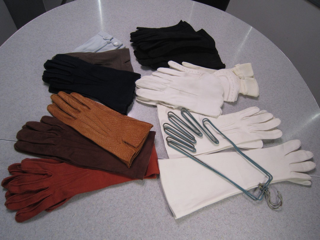 Vintage Gloves Lot, Assorted Styles, Colors, Lengths, Plus Metal Glove ...
