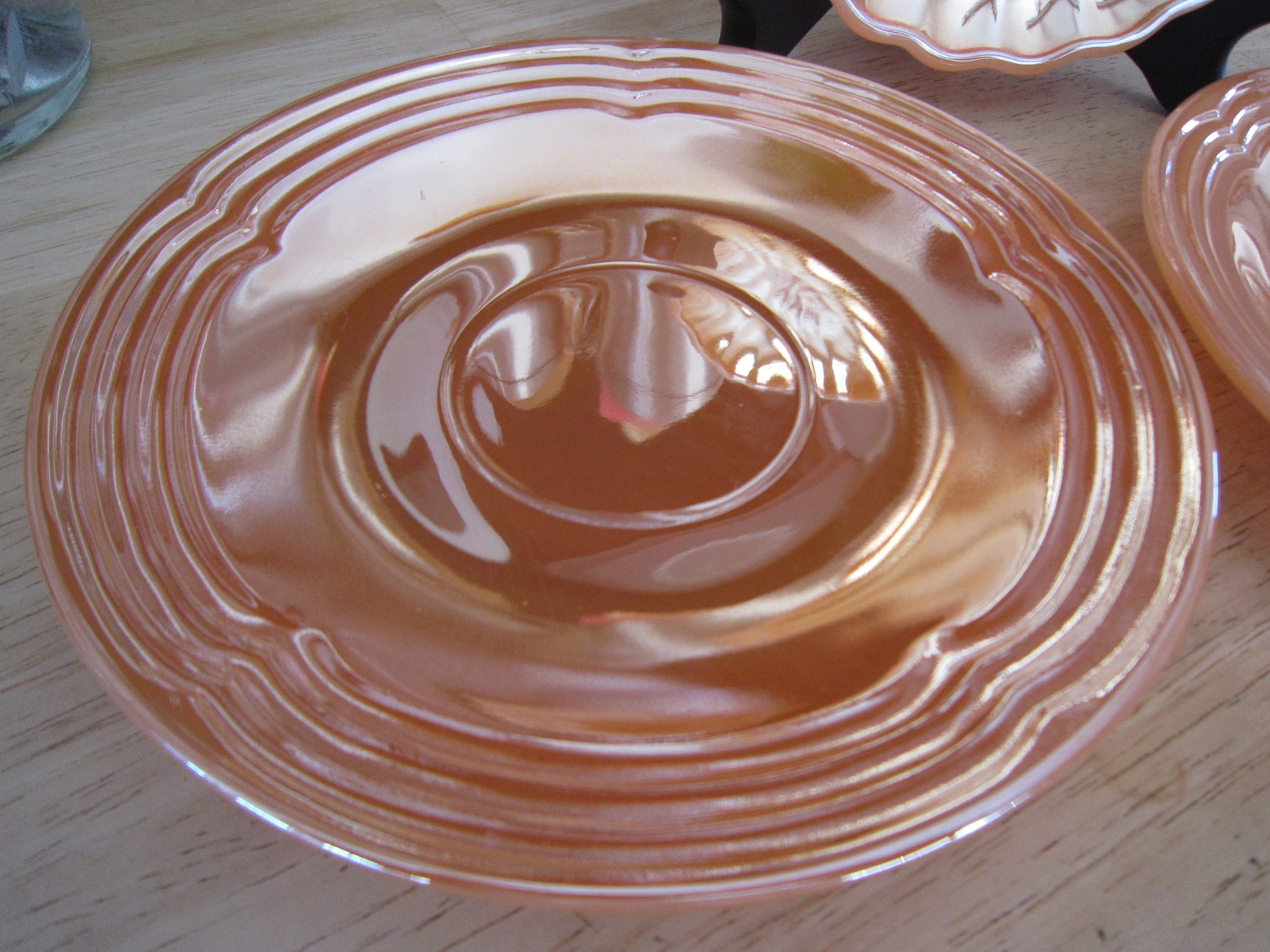 Fire King Peach Lustre Lusterware Three Bands & Shell Saucers - Etsy