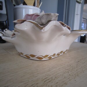 Vanity Boudoir Tray/dish Intricate Floral Detail, Gold Leaf Trim Shabby ...