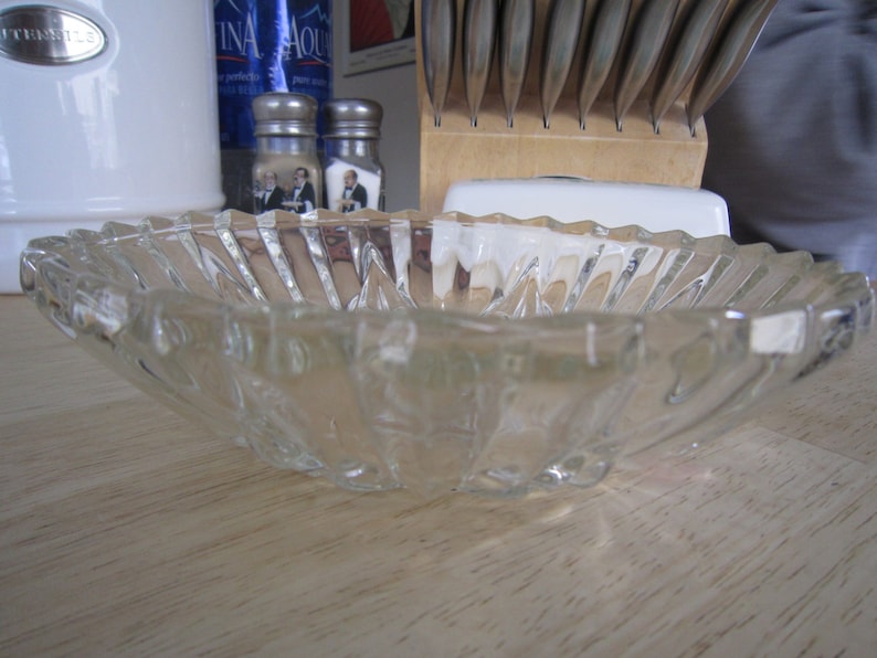 Pressed Clear Glass Fruit Embossed Bowl - Etsy