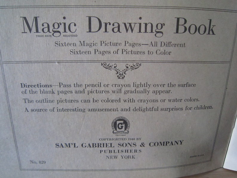 Magic Drawing Book of Children by Sam'l Gabriel Sons & Company - Etsy
