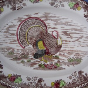 Large Thanksgiving Turkey Platter Unmarked Transferware From Original ...