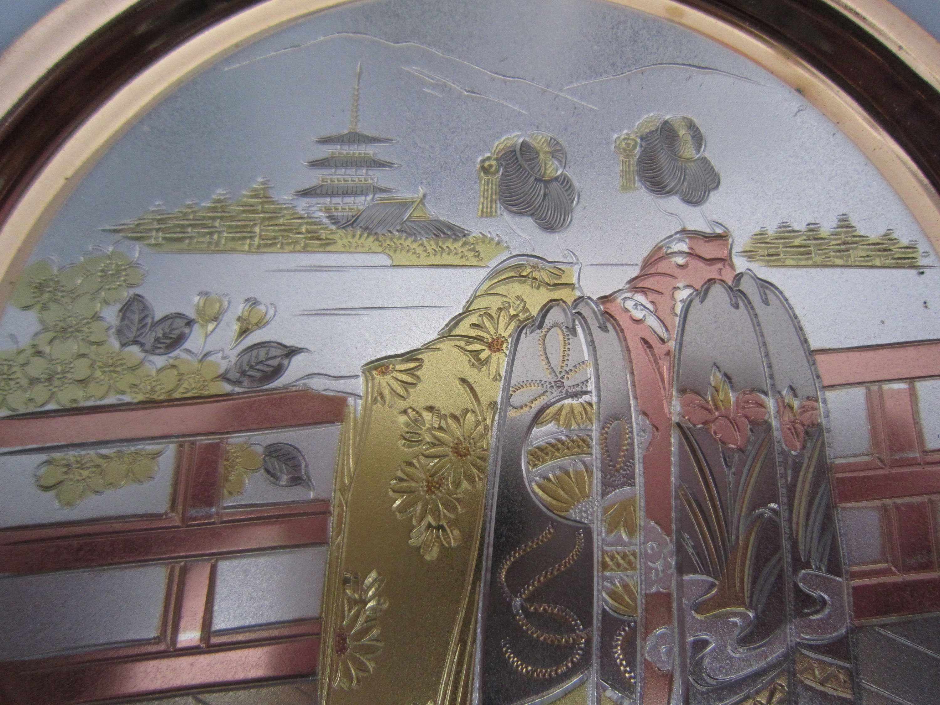 The Art of Chokin Two Geisha Women Looking Over a Bridge | Etsy