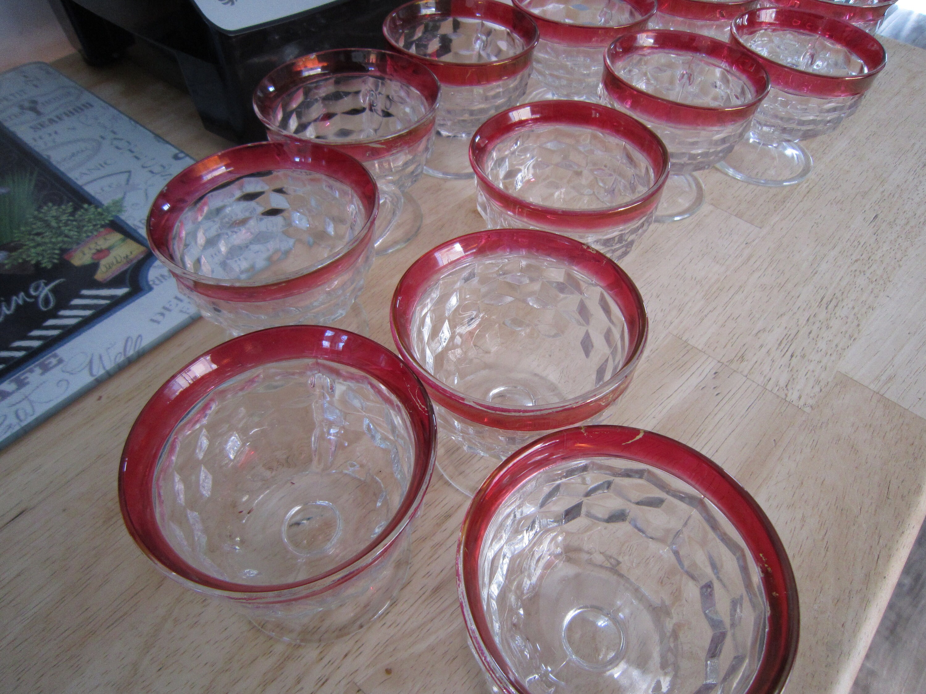 12 Whitehall Ruby Flash Punch Cups by Colony Glass - Etsy