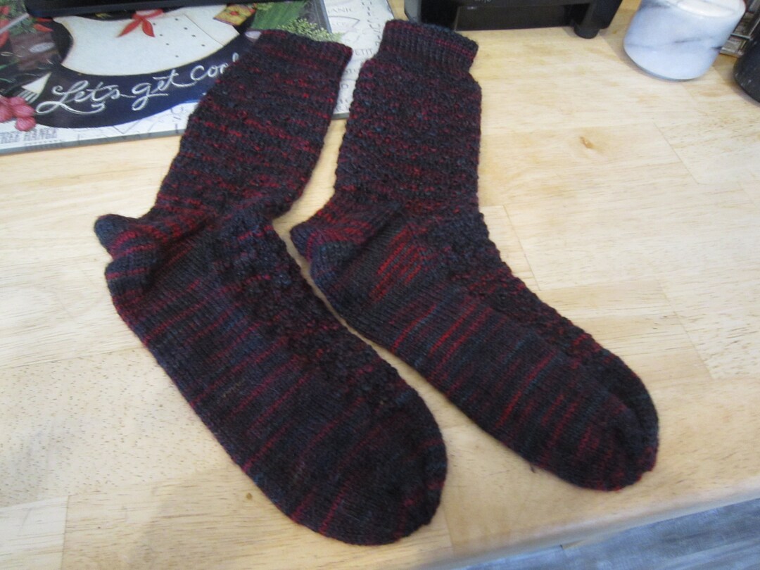 Norwegian Wool Socks Hand Knitted Womens 8 Thick Warm Multi Color ...