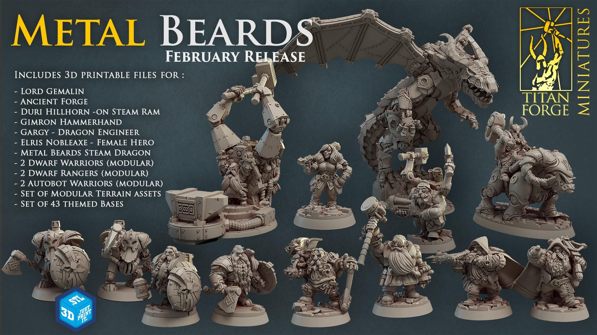 Titan Forge Stl Pack | Metal Beards February 2020 Stl Pack | Rpg Stl ...