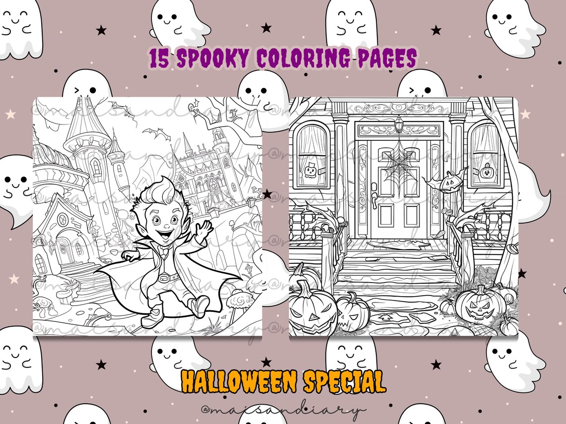 15 Cute Halloween Coloring Pages for Kids, Spooky Coloring Pages ...