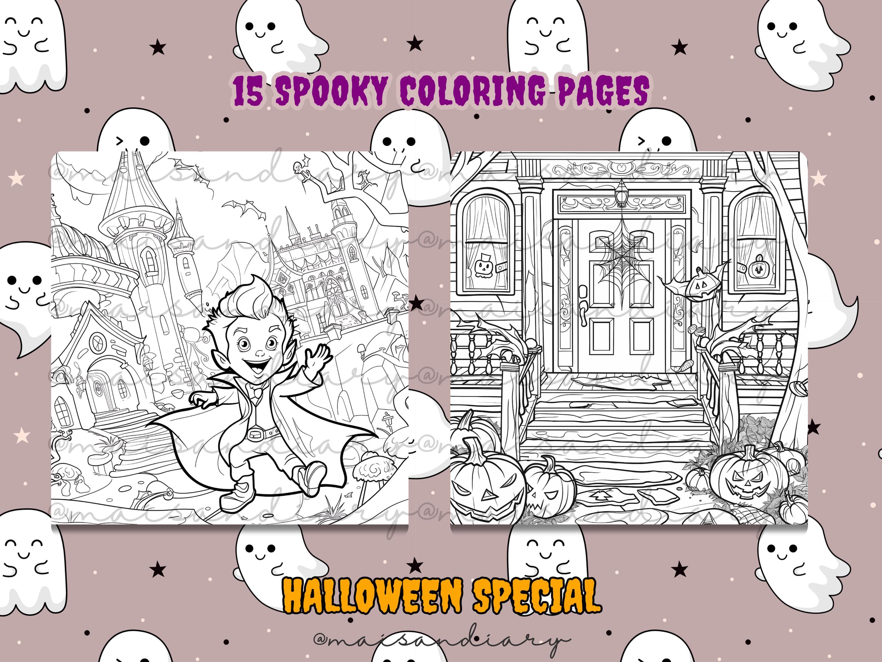 15 Cute Halloween Coloring Pages for Kids, Spooky Coloring Pages ...