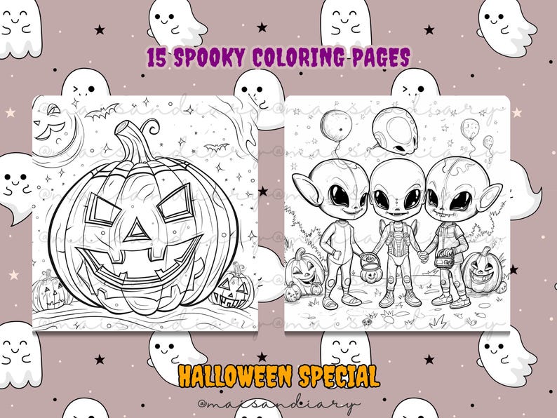 15 Cute Halloween Coloring Pages for Kids, Spooky Coloring Pages ...