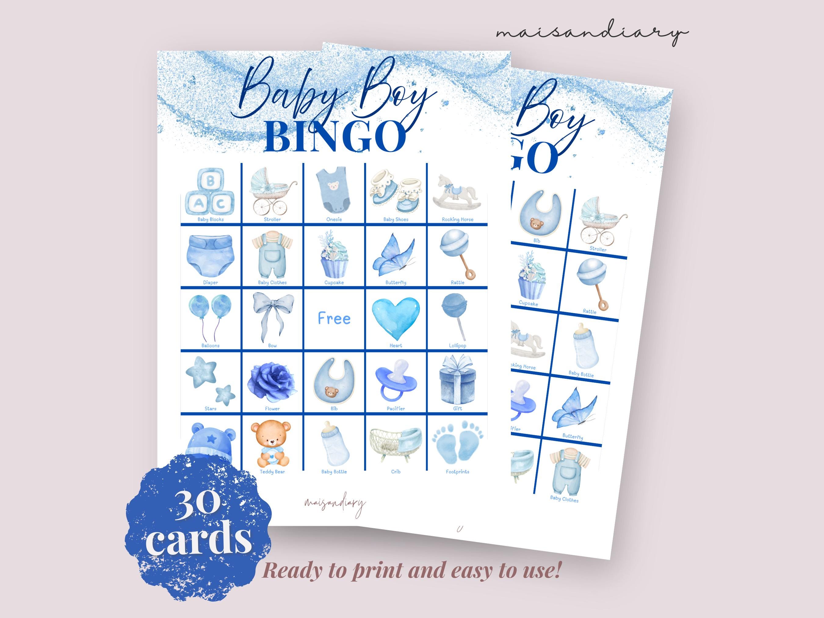 Baby Boy Bingo Game Boy Shower Bingo Printable Baby Boy Bingo Card Boy ...