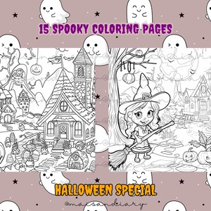 15 Cute Halloween Coloring Pages for Kids, Spooky Coloring Pages ...