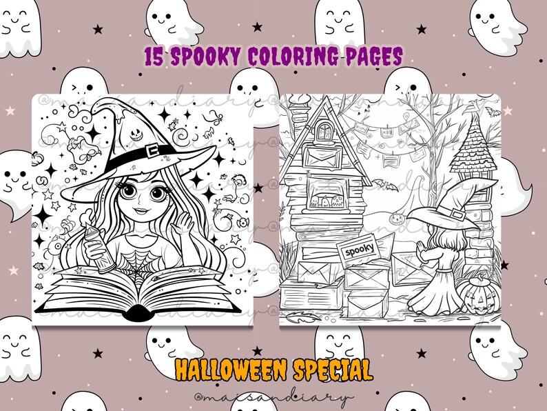 15 Cute Halloween Coloring Pages for Kids, Spooky Coloring Pages ...