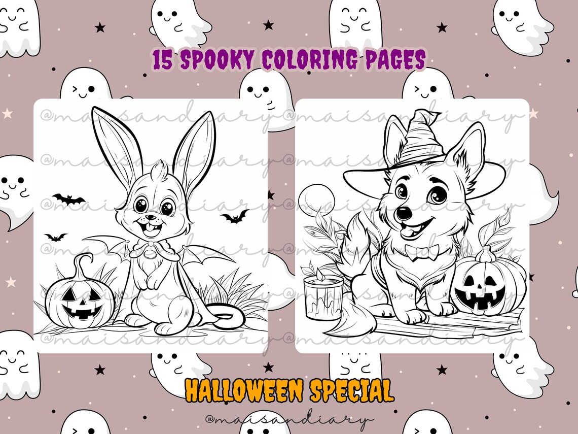 15 Cute Halloween Coloring Pages for Kids, Spooky Coloring Pages ...