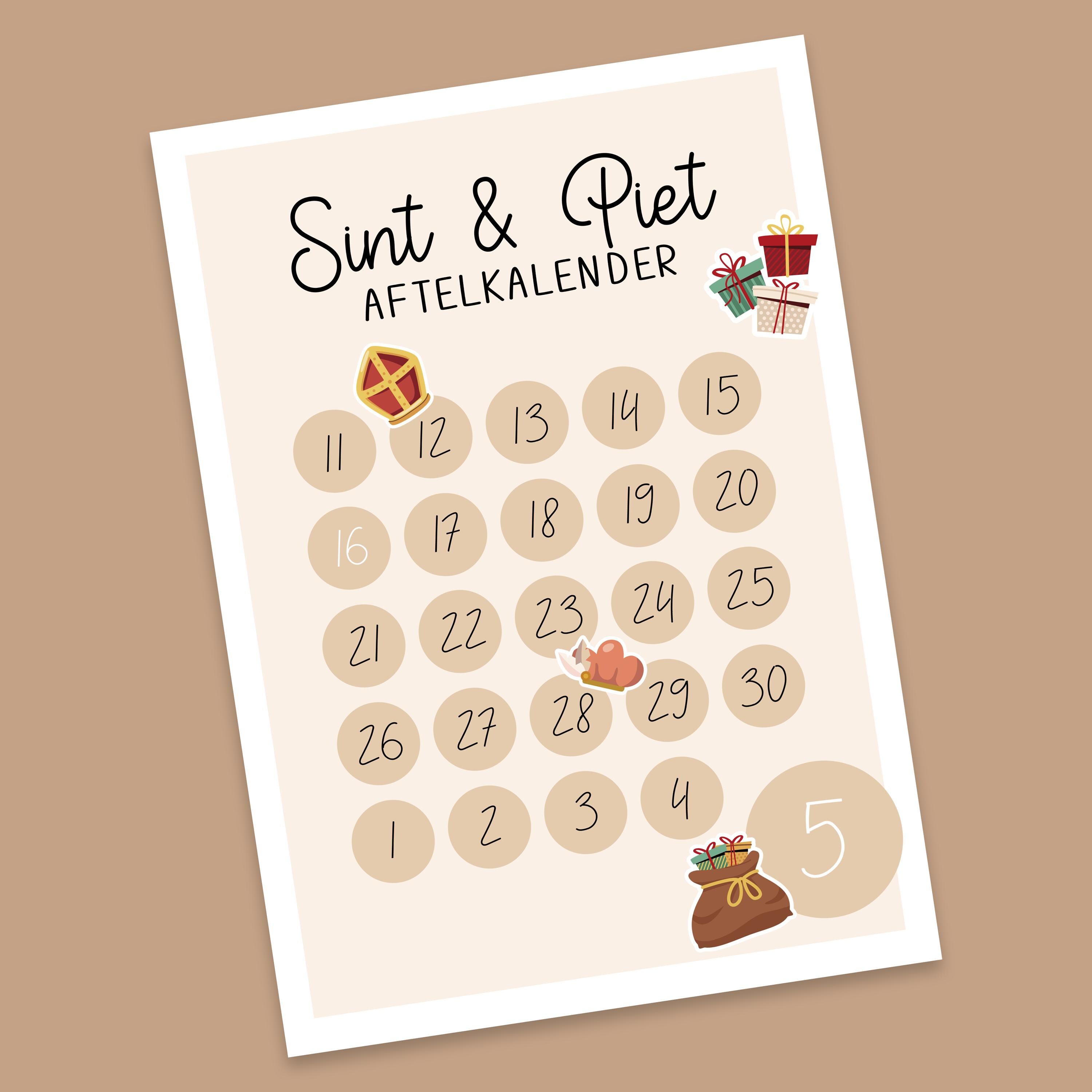 Printable Sint & Piet Countdown Calendar 2024 - Etsy