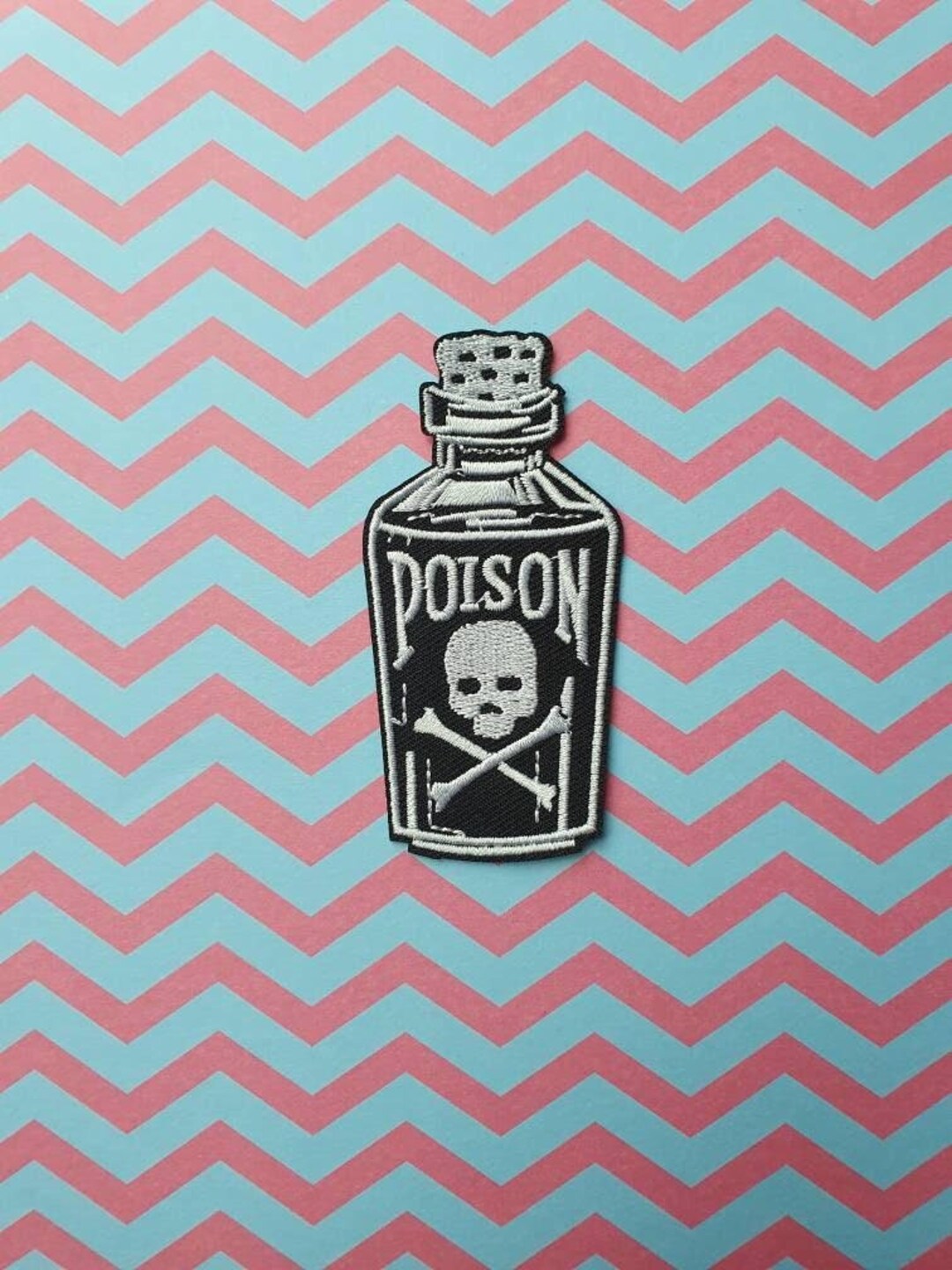 Death Wish // Poison DIY Embroidered Patch Iron Sew on Gothic Aesthetic ...
